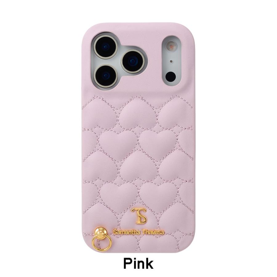 Samantha Thavasa Wrap Case Heart Quilting with Hand Strap for iPhone17 17Pro スマホケース カバー アイフォン ...