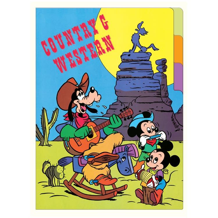 ディズニー クリアファイルA5 3P ウエスタン レトロアートコレクション1983 Disny 復刻アート れとろ 第5弾 3ポケット モーティー フェルディ グーフィー 730387 ...