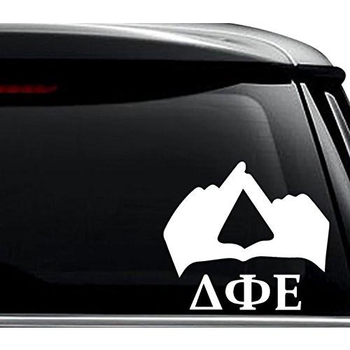 Delta Phi Epsilon Greek Sorority Hand Sign Vinyl Decal Sticker Car ...