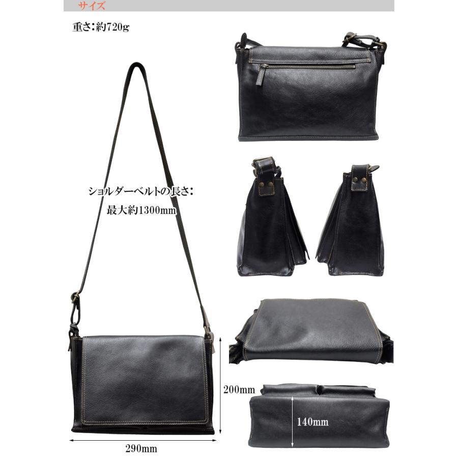 定番・シンプル・男女兼用日本製 牛革 かぶせ ショルダーバッグ 柔らかい革 取り外し可能カードケース付き 5041 #バッグ #ショルダー ...