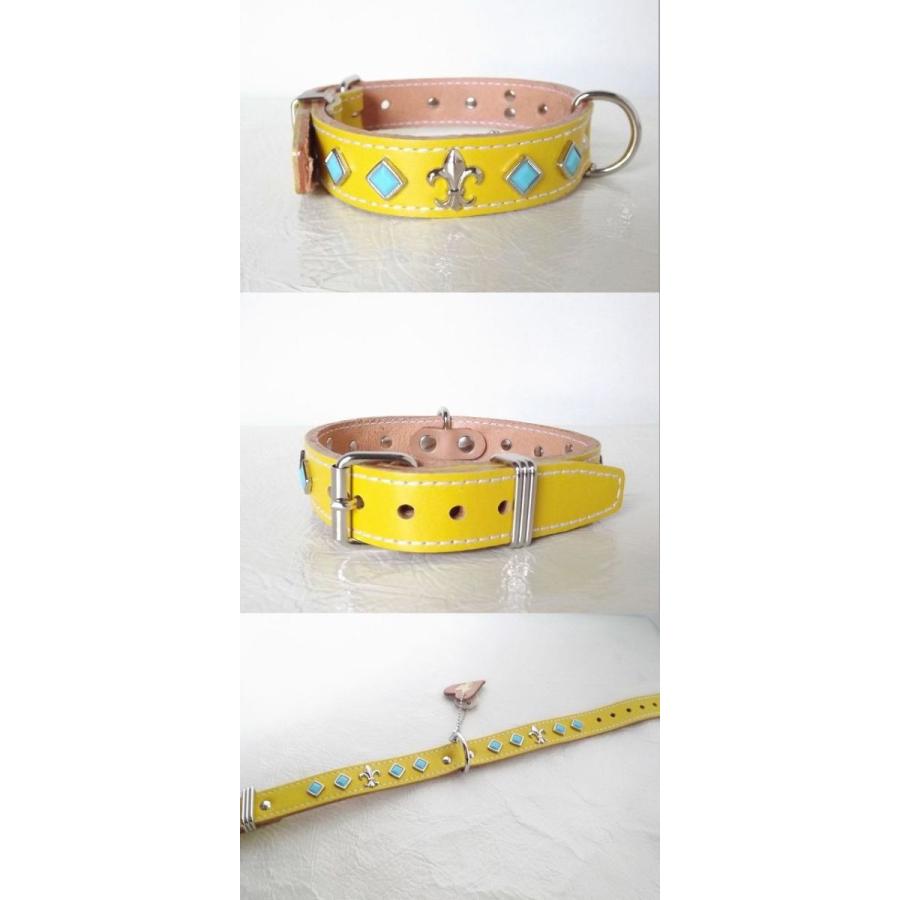 カッコいい・M&R Factoryイエロー・革製スタッズ首輪 mr0100 #首輪 #ハラコ #犬首輪 #レザーカラー : Cielo Blu ...