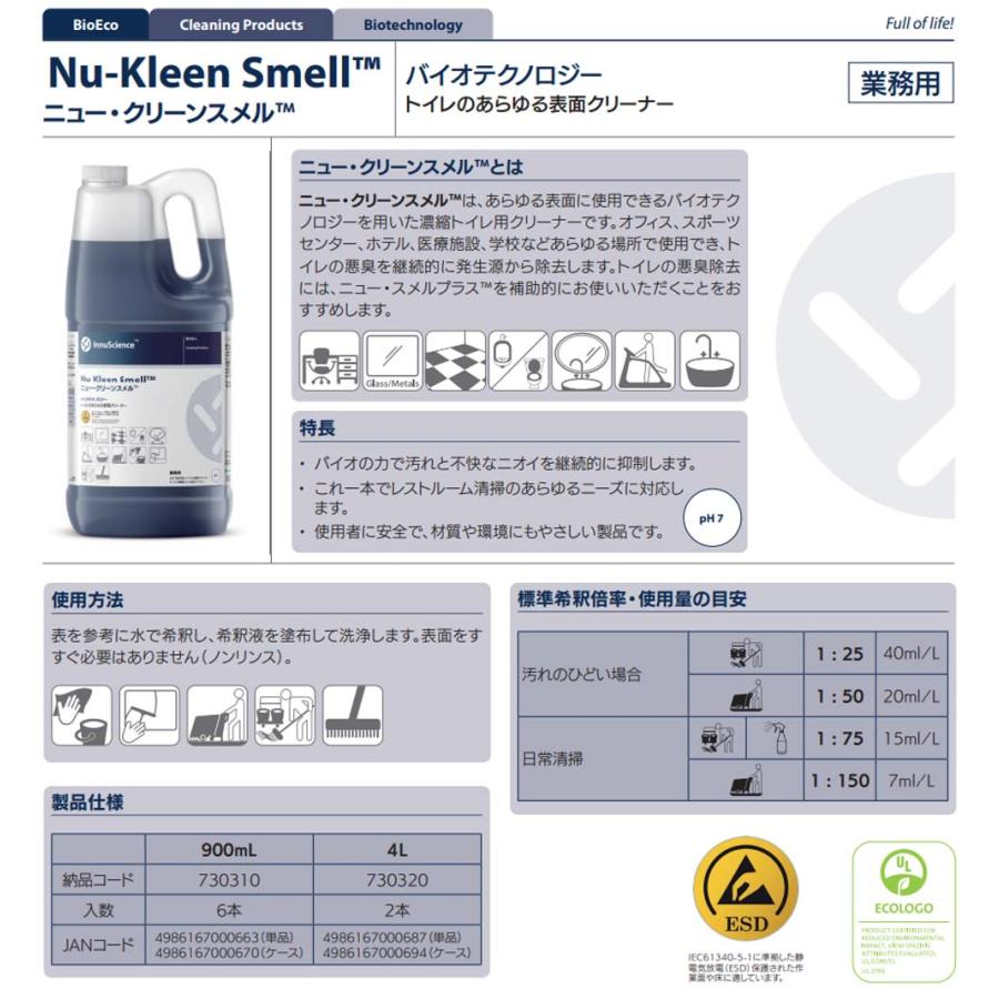 ミッケル化学 ニュークリーンスメル Nu-Kleen Smell 900mL 6本入730310 : CCnet 快適バリューSHOP ...