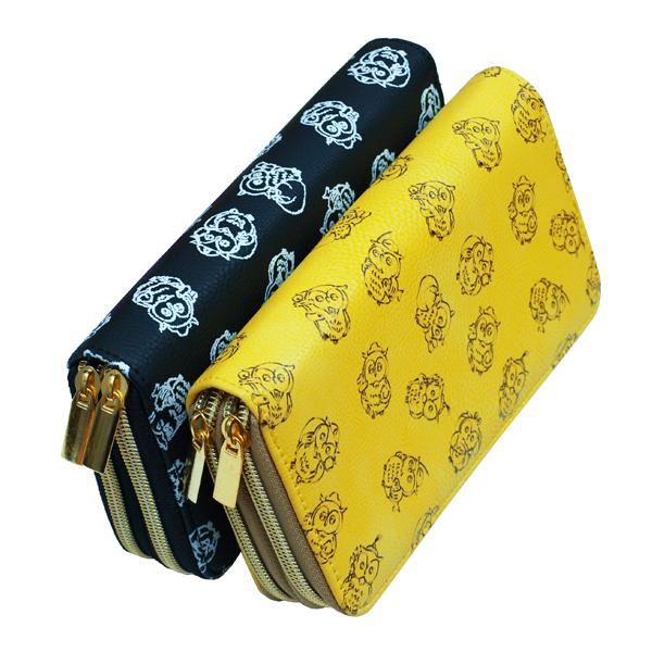 ふくろう 福財布 福 フクロウ黄色 幸運黄財布 Wラウンドファスナー ロングウォレット 送料無料 男女兼用 PUレザー 小銭入れ : CCCSTORES - 通販 - Yahoo!ショッピング