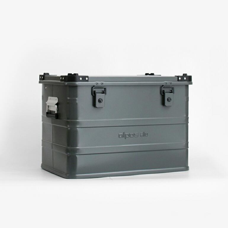 アルミコンテナ 収納 ボックス 73L フタ 持ち手付き スタッキング ヨーロッパ ALPOS アルポス ALUMINUM CONTAINER WITH STACKING CORNER ...