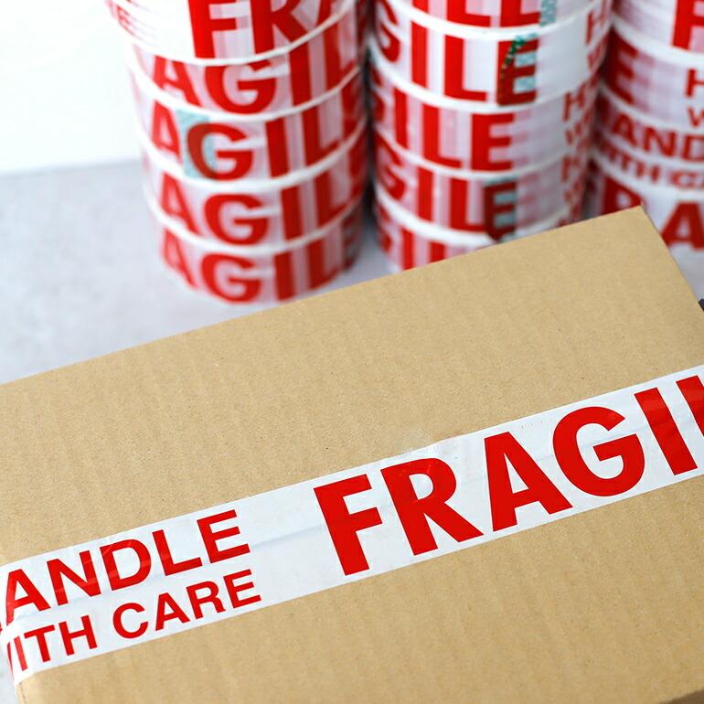 パッキングテープ 梱包テープ FRAGILE 割れ物注意 100m巻 アメリカ 輸入雑貨 PACKING TAPE 100m :pap112 ...