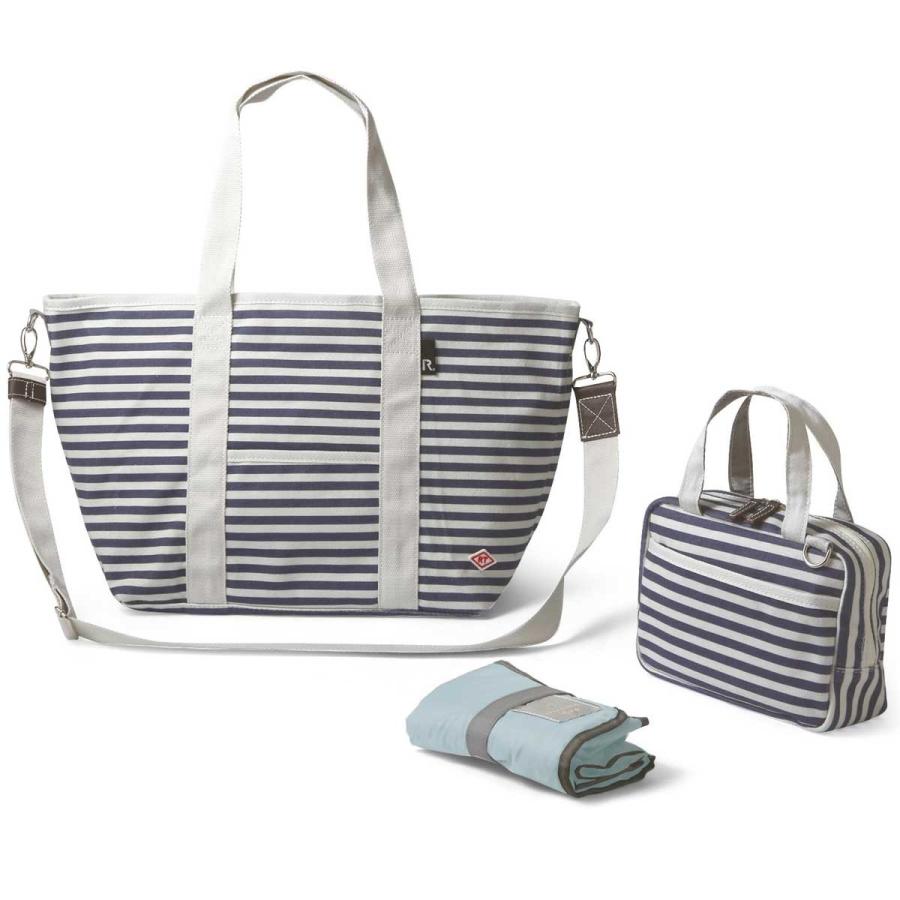 ROOTOTE マザーズバッグ ルートート マミールー コットンテンジクA 抗菌防臭ユニチカバイオライナー マザーバッグ セット MammyROO ボーダーネイビー : クラシモノ CDF ...
