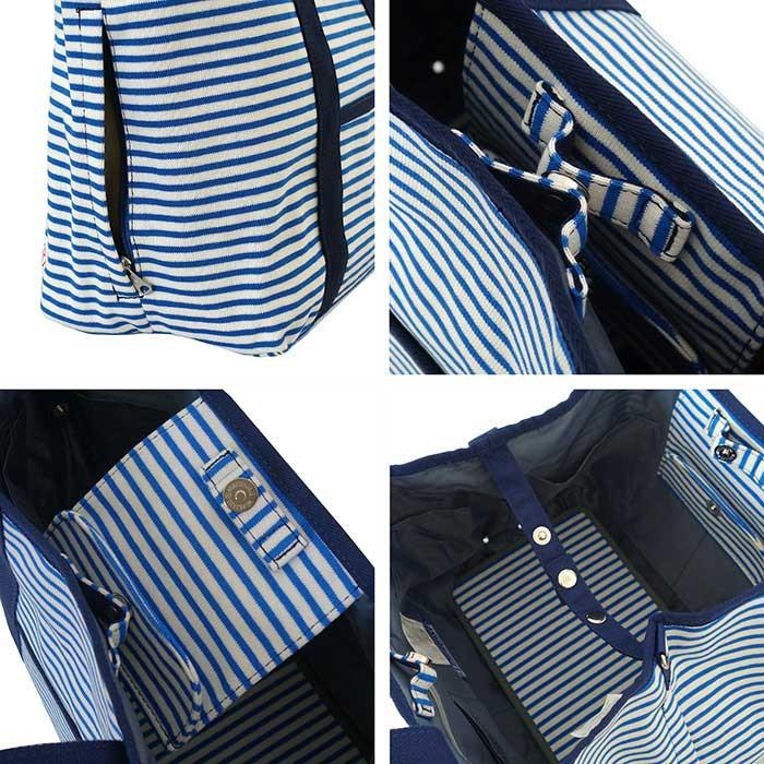 ROOTOTE マザーズバッグ ルートート マミールー コットンテンジクA 抗菌防臭ユニチカバイオライナー マザーバッグ セット MammyROO ボーダーネイビー : クラシモノ CDF ...