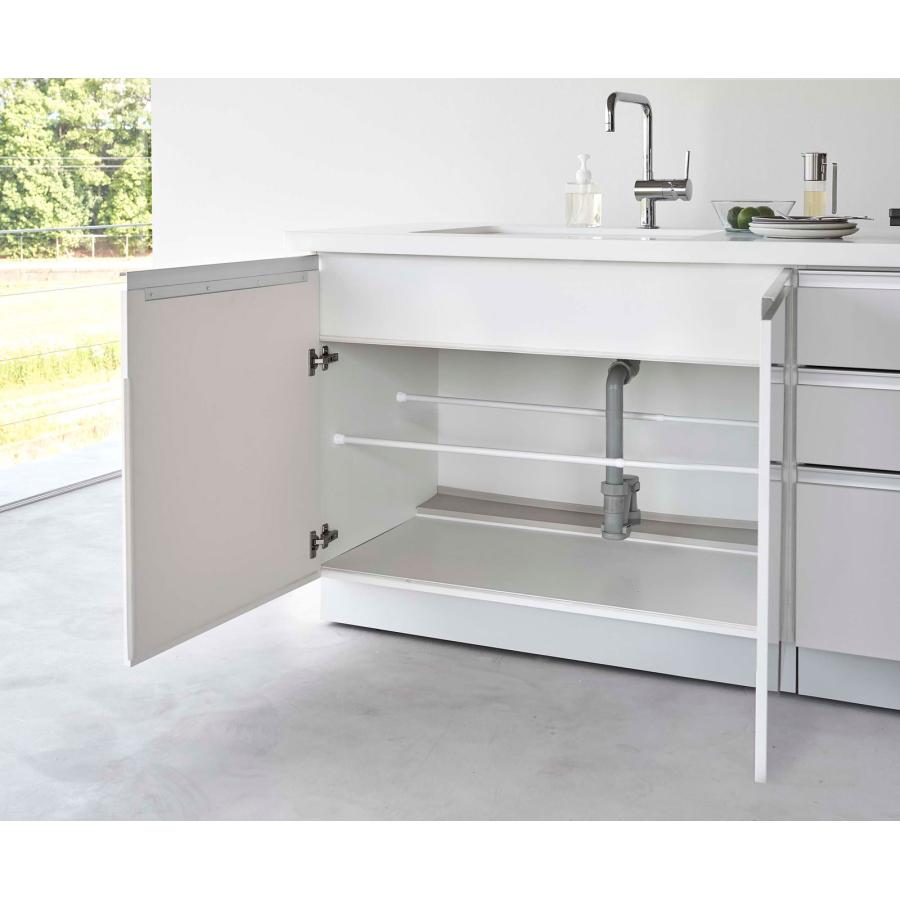 tower つっぱり棒用棚 正規品 TOWER タワー つっぱり棒用バスケット シンク下収納 収納棚 隙間収納 隙間家具 突っ張り棒用棚 棚板 山崎実業 ホワイト : クラシモノ CDF ...