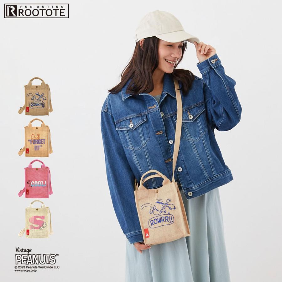 2023新作 スヌーピーバッグ ROOTOTE ルートート ベビールー.ジュート.ピーナッツ 小さめ ショルダー スヌーピーコラボ スヌーピートート エス :22569:クラシモノ CDF ...