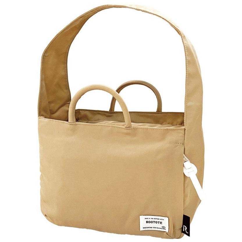 ROOTOTE 2023新作 トートバッグ ルートート SC.デリ.ユージュアル 小さめ 無地 ショルダーバッグ 肩掛け レディーストート トート 正規品 ベージュ : クラシモノ CDF ...