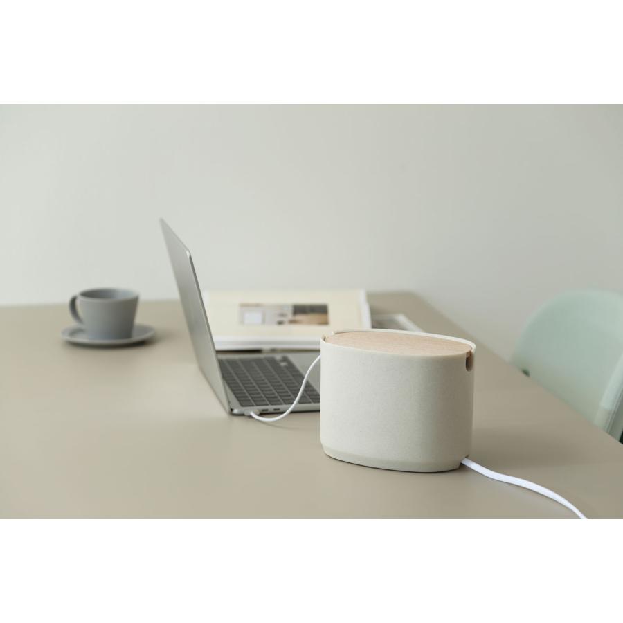 ケーブル収納ケース ideaco イデアコ 卓上コードケース オーバルボックス 木目 コンパクト 卓上 ケーブルボックス 配線整理 正規品 ストーンサンドホワイト : クラシモノ CDF ...