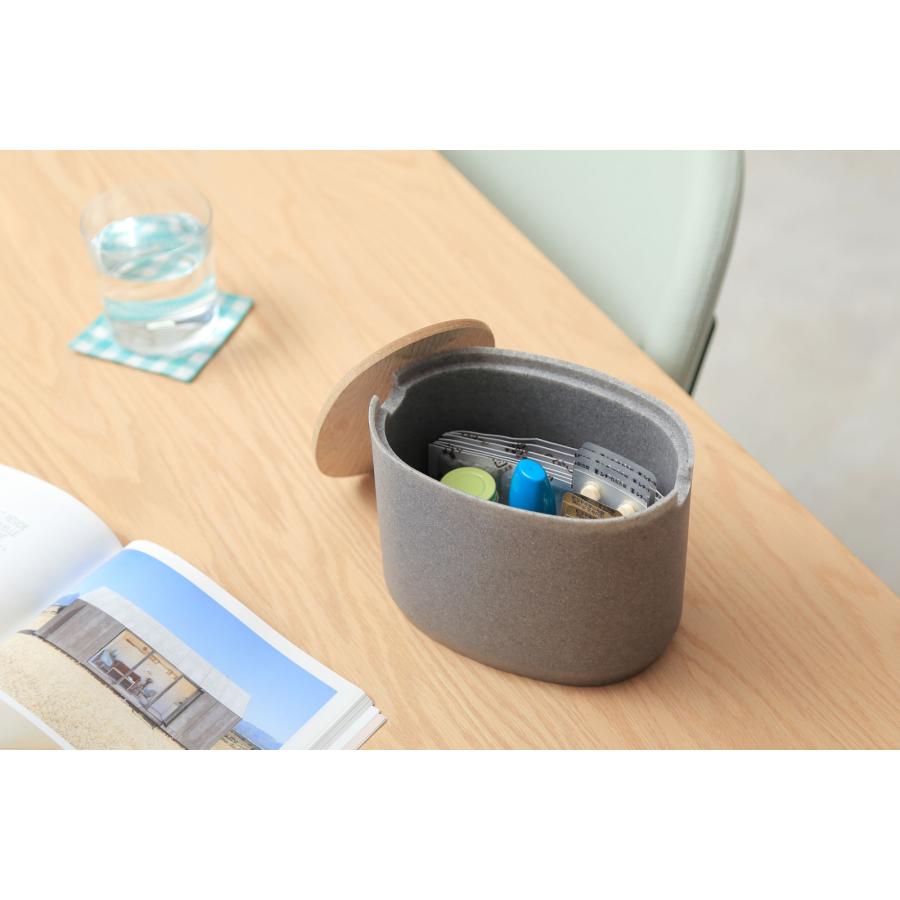 小物入れ ideaco イデアコ オーバルボックス Sサイズ ハイタイプ（高） 木目 コンパクト 卓上 収納ボックス 収納ケース 正規品 ストーンサンドグレー : クラシモノ CDF - 通販 ...