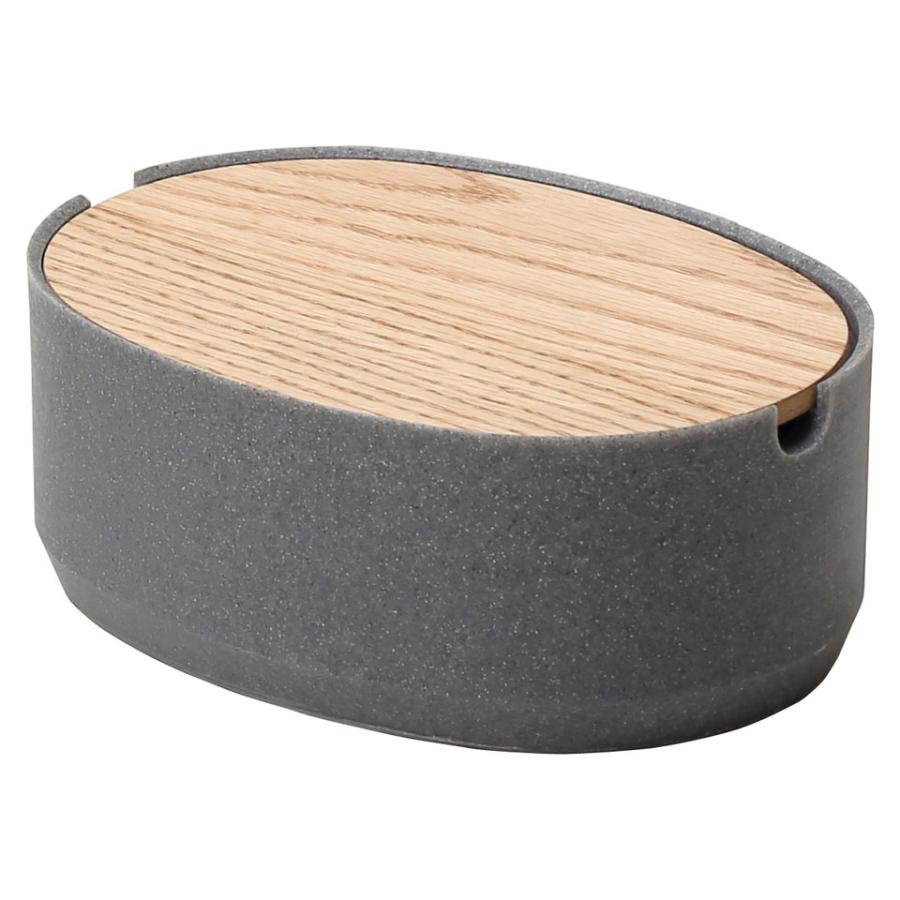 小物入れ ideaco イデアコ オーバルボックス Mサイズ ロータイプ（低） 木目 コンパクト 卓上 収納ボックス 収納ケース 正規品 ストーンサンドグレー : 23275 : クラシモノ ...