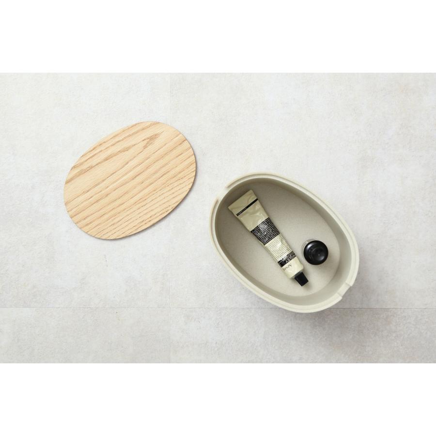 小物入れ ideaco イデアコ オーバルボックス Mサイズ ハイタイプ（高） 木目 コンパクト 卓上 収納ボックス 収納ケース 正規品 ストーンサンドホワイト : クラシモノ CDF ...