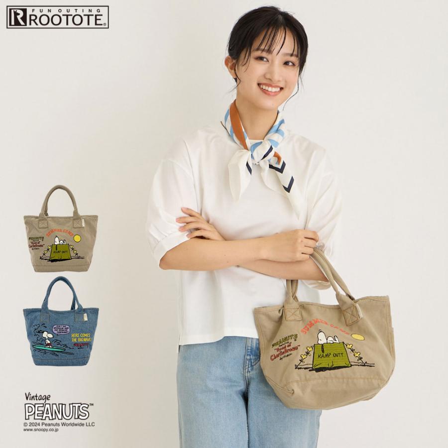 ROOTOTE（ルートート） 2024新作 スヌーピーバッグ IP.デリ.刺繍.ピーナッツ-9C 刺しゅう デニム生地 スヌーピーグッズ トートバッグ 正規品 ビーチ : クラシモノ CDF ...