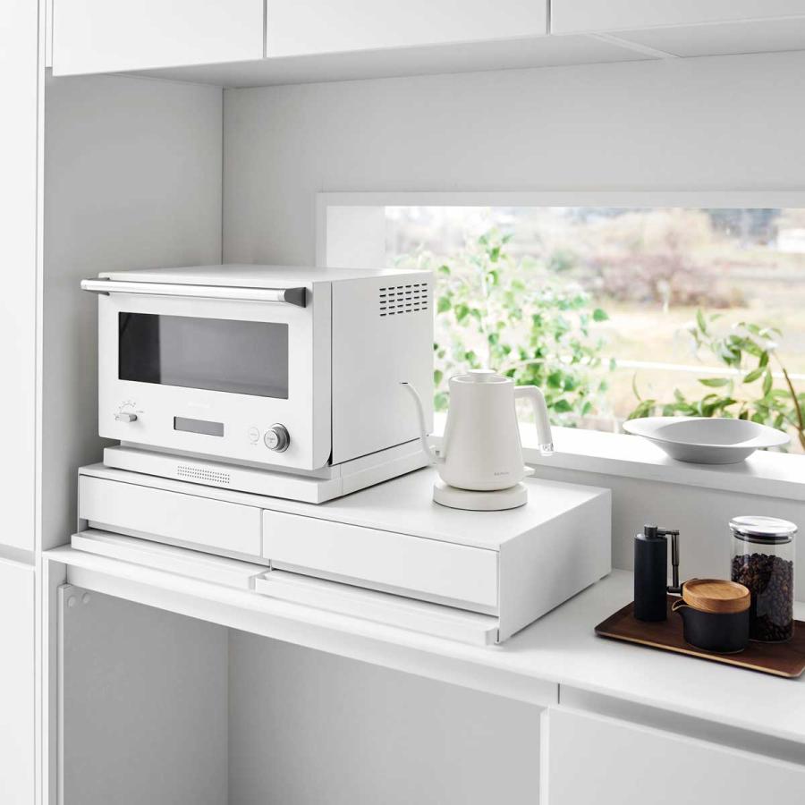 tower キッチンスライドテーブル タワー ツーウェイキッチン家電下引き出し＆スライドテーブル W80 家電下収納ラック 山崎実業 正規品 ホワイト : クラシモノ CDF - 通販 ...