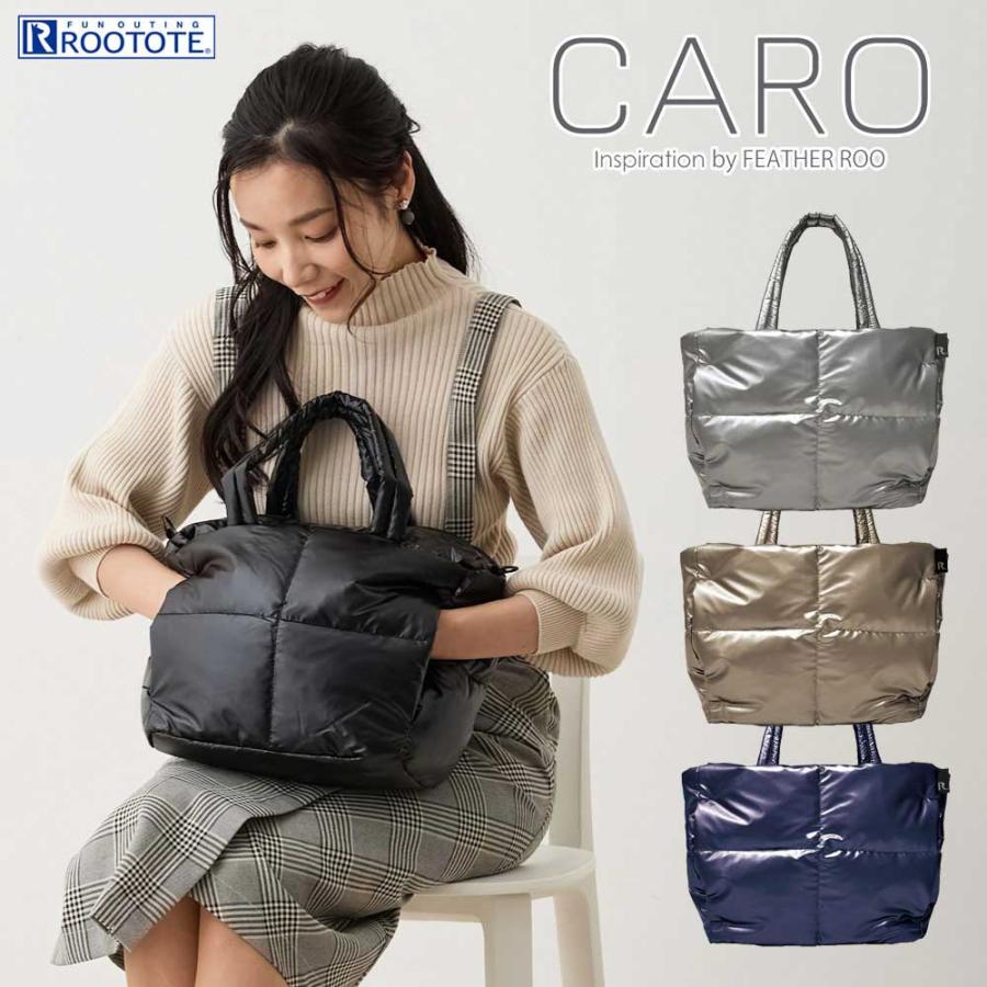 ROOTOTE 2024新作 トートバッグ ルートート フェザールー.デリ.カロ-B 外ポケット ファスナー付きポケット ダウンジャケット トート バッグ エッグプラント : クラシモノ ...