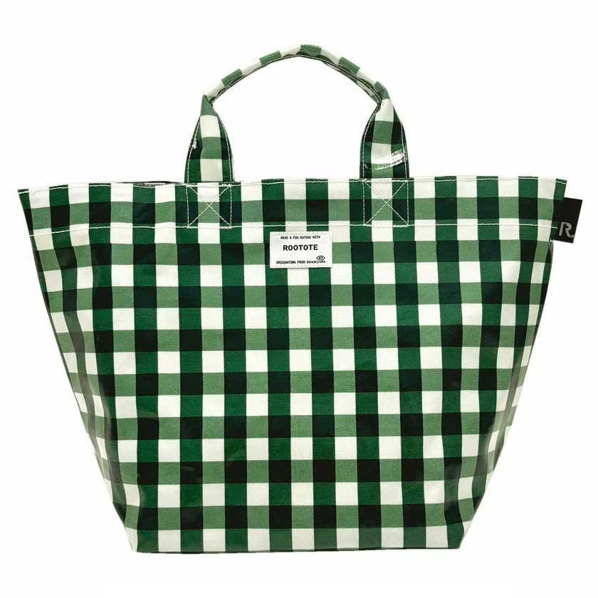 ROOTOTE レディーストート ルートート SN.デリ.ラミネート-Q 底マチ 明るめカラー トートバッグ 正規品 ギンガムチェック グリーン : クラシモノ CDF - 通販 ...