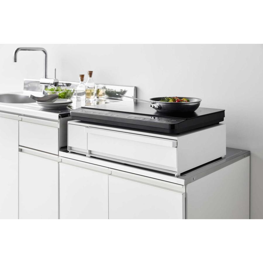 tower IHコンロ台 タワー IHクッキングヒーターラック 引き出し&スライドテーブル 引き出し スライドテーブル 収納付き 山崎実業 正規品 1293 ホワイト : クラシモノ CDF ...