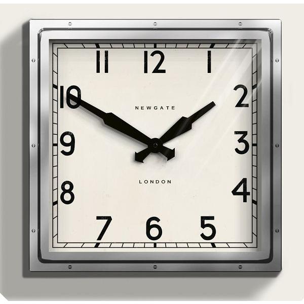NEWGATE掛け時計 ニューゲート壁掛け時計 QUAD WALL CLOCK クロ―ム QUAD42CH アンティーク調仕上げ 送料無料 ...