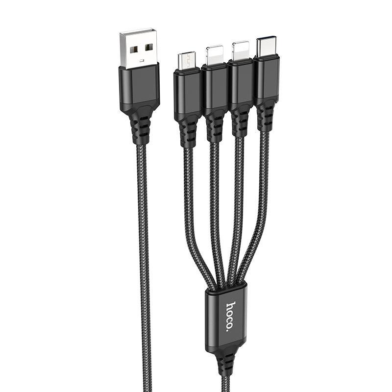hoco. hoco X76 4in1ケーブル iOS×2 Type-C×1 microUSB×1 X76-4IN1-LCX2-BK X76-4IN1-LCX2-3C [hoco. 日本正規 ...