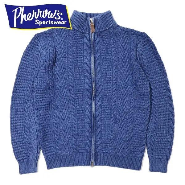 Pherrow's フェローズ 24W-PIFK1 フルジップ インディゴ コットンニットカーディガン CARDIGAN PHERROWS 2024年秋冬新作 : CELLULOID - 通販 ...