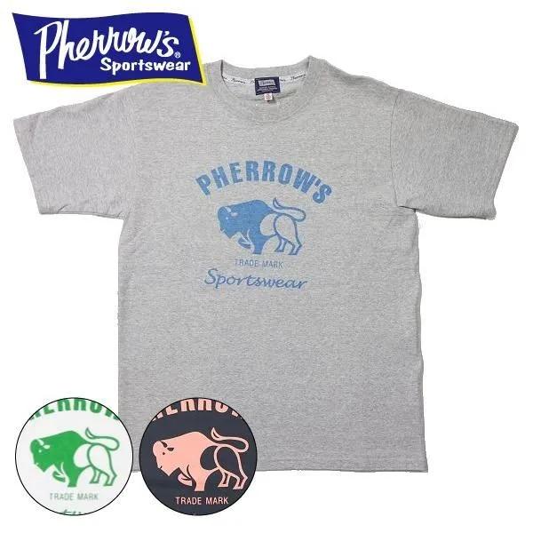 Pherrow's ネコポス送料200円 新色登場 フェローズ 25S-PT2 BUFFALO LOGO プリントTシャツ 半袖 T-SHIRTS PHERROWS 2025年新作 ...