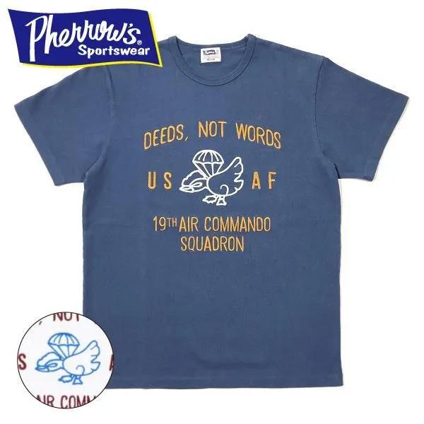 Pherrow's（フェローズ） ネコポス送料200円 25S-PTP3 刺繍 カスタム Tシャツ USAF T-SHIRTS PHERROW'S 2025年新作 : CELLULOID ...