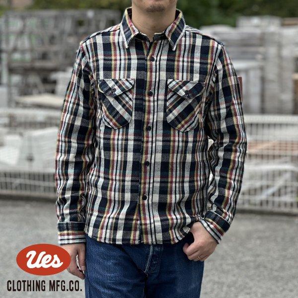 UES ウエス 502351 先染ヘビーネルシャツ フランネル ネイビー HEAVY FLANNEL SHIRTS UES[2023年秋冬新作 ...