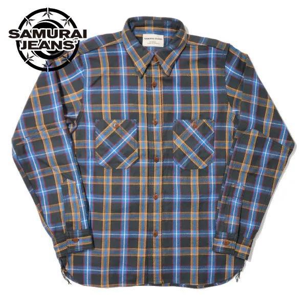 サムライジーンズ SNL24-01CON ヘビーウエイト コンテストネル ワークシャツ 長袖 SAMURAI JEANS 2024年秋冬新作 ...
