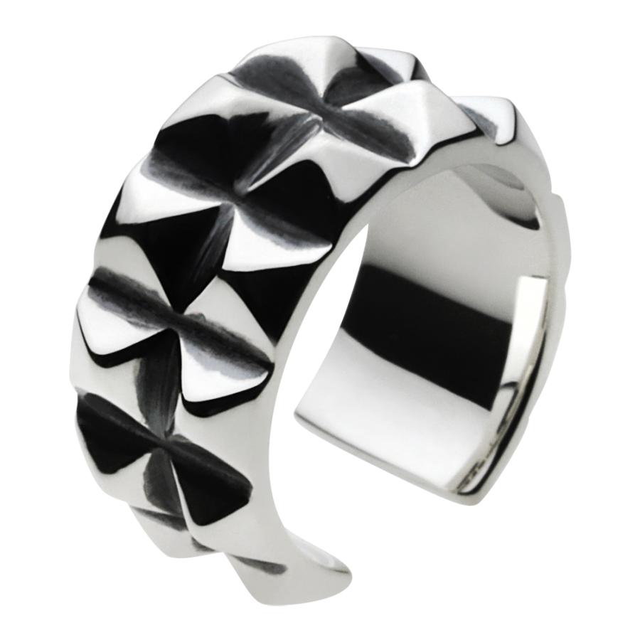 cenote イヤーカフ シルバー アクセサリー 二連スタッズシルバー トゲトゲ パンクロック バンド イヤークリップス メンズ セノーテ ...