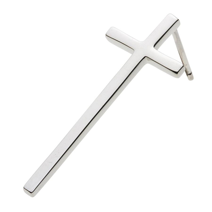 cenote ピアス シルバー アクセサリー フラットロングクロス 十字架 シンプル プレーン ギフト ユニセックス メンズ セノーテ ...