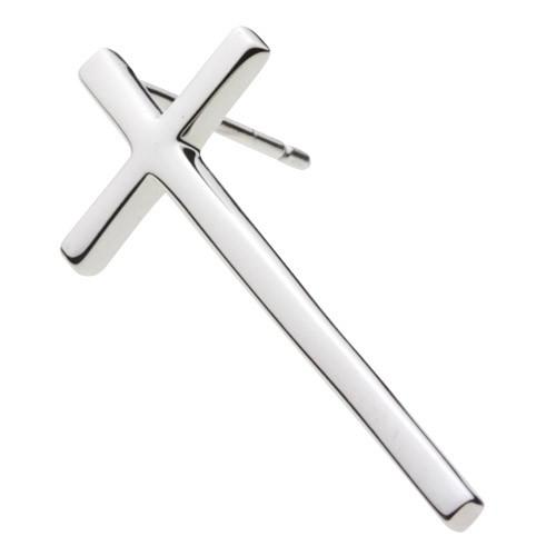 cenote ピアス シルバー アクセサリー フラットロングクロス 十字架 シンプル プレーン ギフト ユニセックス メンズ セノーテ ...