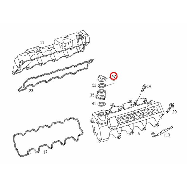 Mercedes-Benz 純正品 オイルフィラーキャップ メルセデスベンツ Eクラス W210 E230 E240 E320 E400 E420 E430 E50AMG E55AMG ...