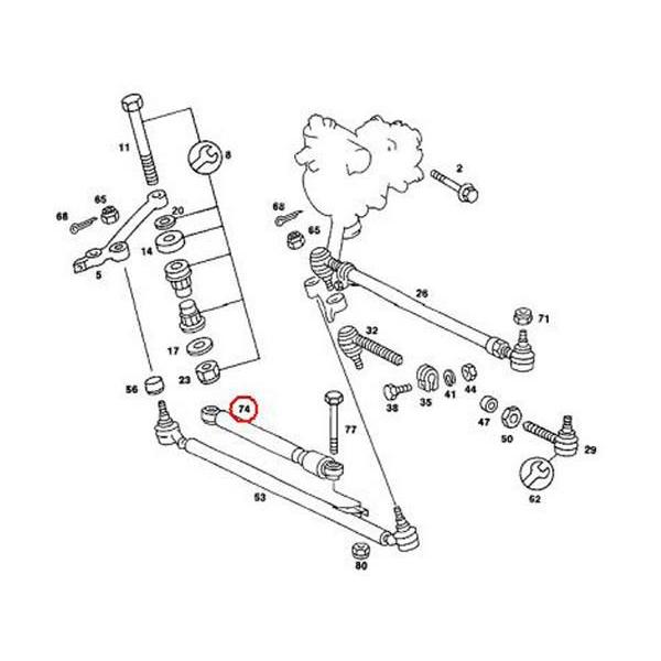 Mercedes-Benz ステアリングダンパー メルセデスベンツ Sクラス W126 300SE 300SEL 380SE 380SEL ...