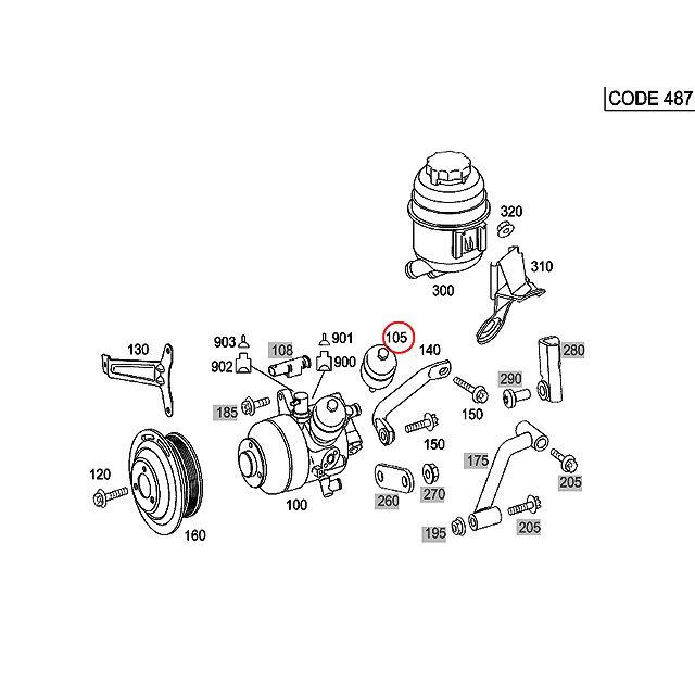 Mercedes-Benz 純正品 パワステポンプ アキュームレーター メルセデスベンツ SLクラス R230 SL350 SL500 ...