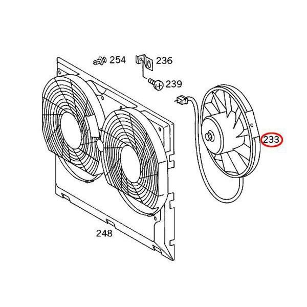 Mercedes-Benz ラジエター 電動ファンモーター メルセデスベンツ Sクラス W126 300SE 420SEL 500SE ...