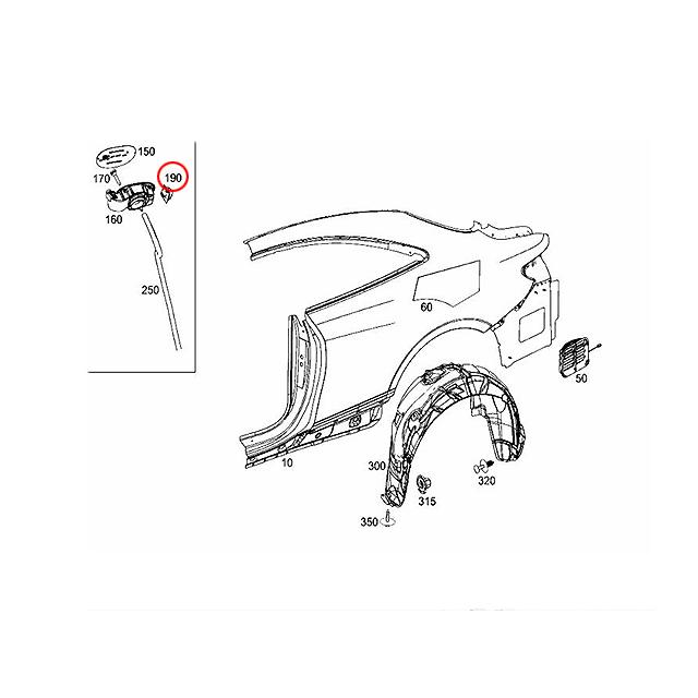 Mercedes-Benz 純正品 フューエルリッドロック メルセデスベンツ R172 R231 W117 W166 W176 W205 ...