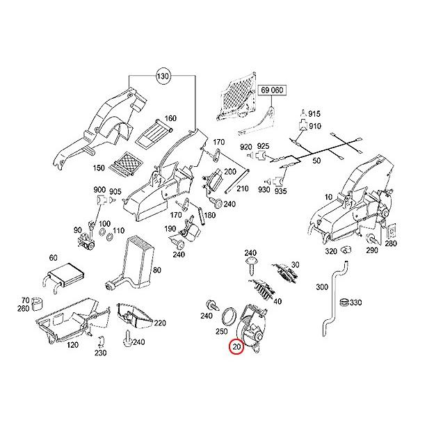 Mercedes-Benz エアコン ブロアモーター リア メルセデスベンツ Vクラス W639 3.2 3.5 V350 : セントピア ...