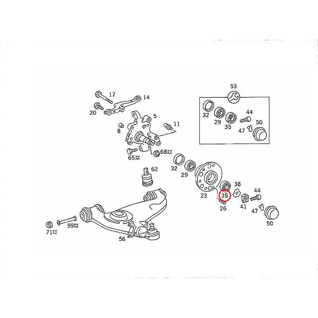 ホイール ハブベアリング フロント 左右共通(1個) メルセデスベンツ R107 W124 W126 W201 W460 W463 ...
