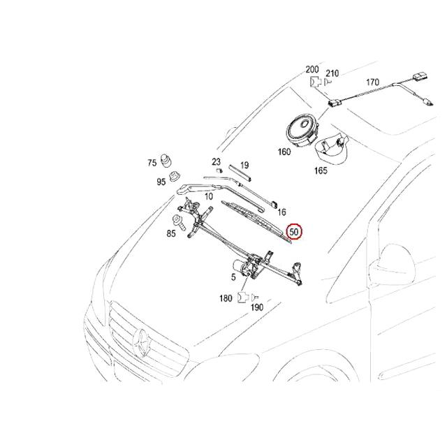 Mercedes-Benz（メルセデス・ベンツ） フロント ワイパーブレード 左右セット Vクラス W639 3.2 V350 左右ハンドル ...