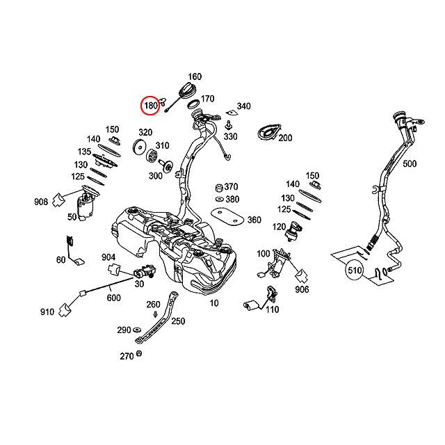 Mercedes-Benz 純正品 フューエルキャップ 固定用クリップ メルセデスベンツ Eクラス W212 E250 E300 E350 ...