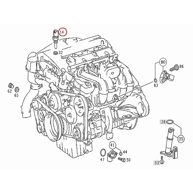Mercedes-Benz 温度センサー 水温センサー(2Pin) メルセデスベンツ Eクラス W212 E63AMG M156 V8エンジン ...