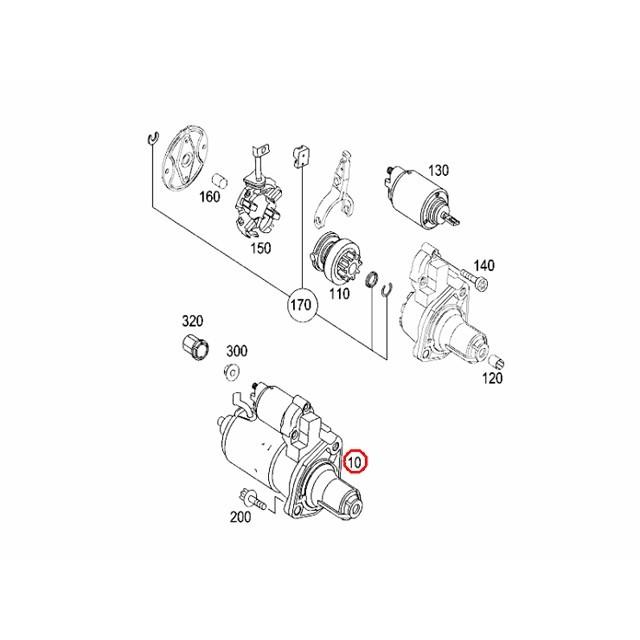 セルモーター エンジンスターター メルセデスベンツ Bクラス W245 B170 B180 B200 : 0061510301-ed03 ...