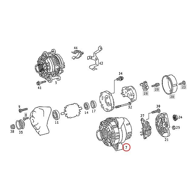 Mercedes-Benz オルタネーター 120A メルセデスベンツ Cクラス W203 C240 C320 M112 V6エンジン ...