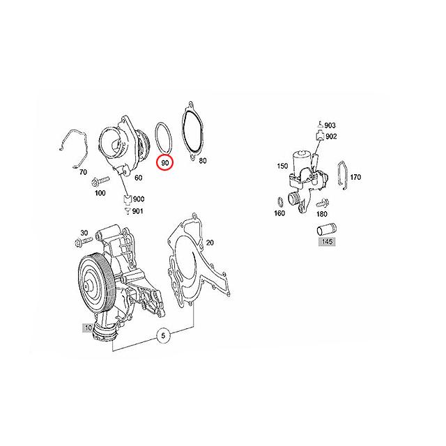サーモスタット ガスケット メルセデスベンツ CLSクラス W219 CLS350 M272 V6エンジン : 0159976145-ed02 ...
