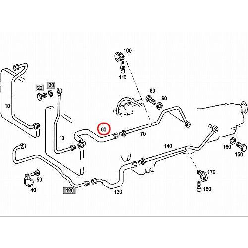 Mercedes-Benz ATオイル オートマオイル クーラーホース メルセデスベンツ SLKクラス R170 SLK230コンプレッサー ...