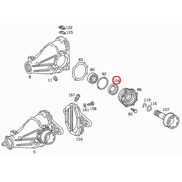 デフサイドシール リア (1個) メルセデスベンツ Eクラス W210 E400 E420 E430 E50AMG E55AMG ...