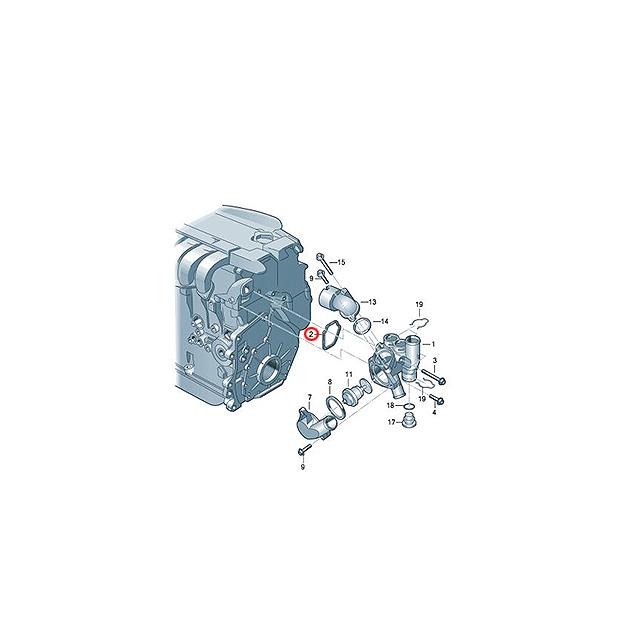 エンジンブロック側 サーモスタット ハウジング ガスケット フォルクスワーゲン トゥアレグ 7LAZZS 7LBMVA 7LBMVS ...