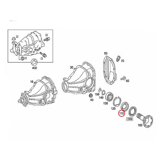 Mercedes-Benz（メルセデス・ベンツ） デフサイドシール リア(1個) Vクラス W638 V230 V280 : セントピア ...